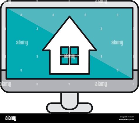 isolated house inside computer design stock vector image and art alamy
