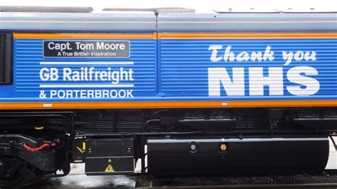 Class 66 Locomotive Named Captain Tom Moore By Gb Railfreight