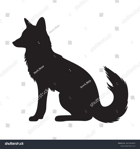 Black Silhouette Fox Side View Isolated Stock Vector Royalty Free Shutterstock