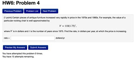 Solved Hw6 Problem 4 Previous Problem Problem List Next