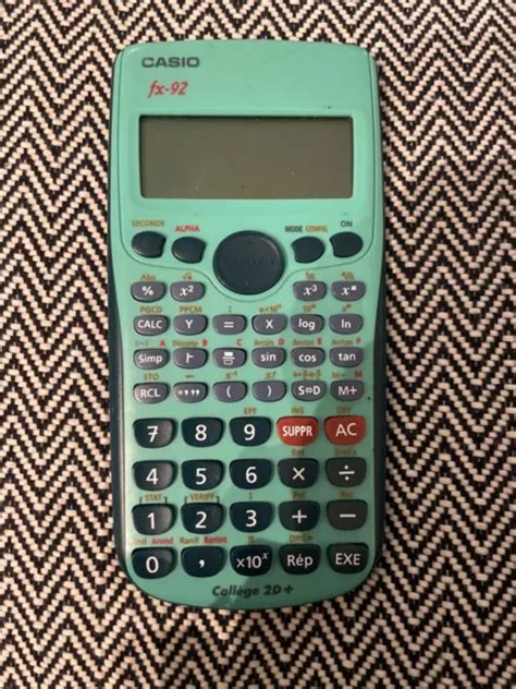 Calculatrice Casio Fx 92 Verte En Bon état Sans Pille Eur 780