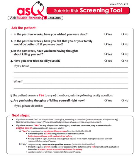 Columbia Suicide Risk Assessment Clearance