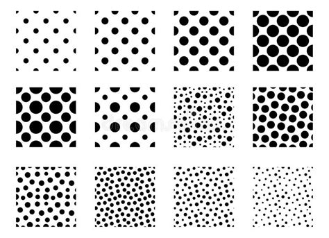 Dot Vector Pattern Set Polka Dot Background Stock Vector