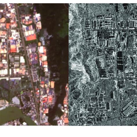 A Typical Optical Satellite Image A And Its Corresponding Sar Image Download Scientific