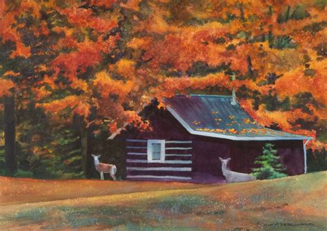 Lot Kiff Holland Canadian 1942 Algonquin Fall Watercolour 20 X
