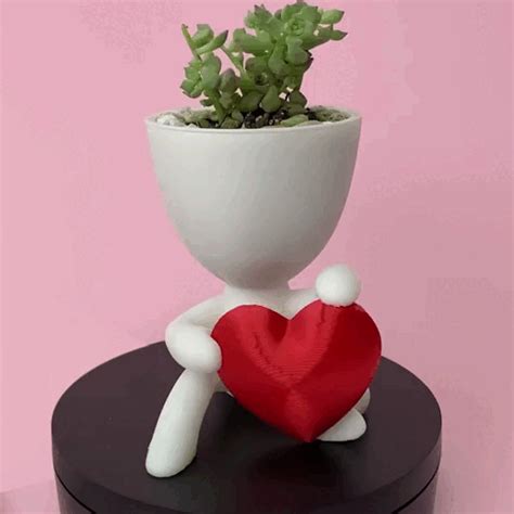 Archivo Stl Maceta Robert Con Corazon 🎍 ・idea De Impresión 3d Para