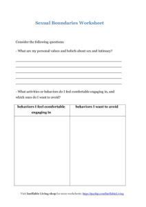 Sexual Boundaries Worksheet