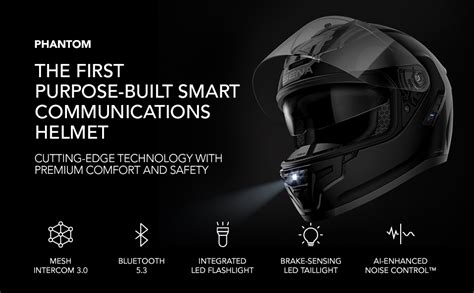 Sena Phantom Full Face Smart Motorcycle Helmet With Integrated