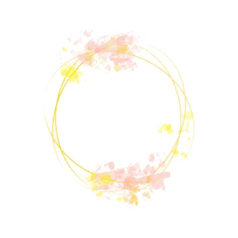 금색 고급 기하학적 프레임이 있는 수채화 스플래시 고급 금색 프레임 또는 결혼식 초대장 및 웨딩 카드 테두리 프리미엄 벡터