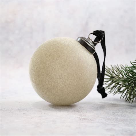 3 Light Sage Velvet Glass Bauble Christmas Tree Decoration Arthur