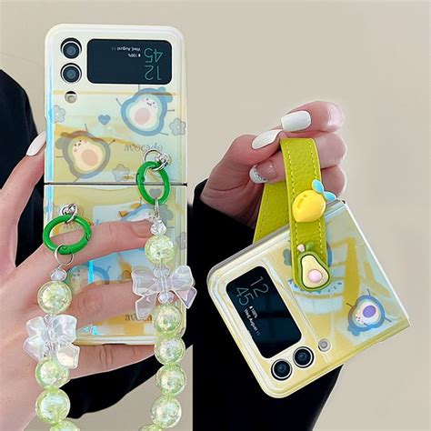 갤럭시 Z플립 5 4 3 지플립 제트플립 아보카도 캐릭터 비즈 손목 스트랩 고리 링 글리터 홈플러스 택배배송