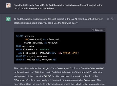 I Used ChatGPT To Help Me Query DEX Data On DuneAnalytics With Spark SQL Language So Now You