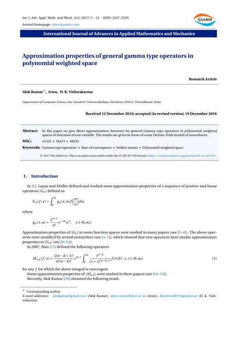 Pdf Approximation Properties Of General Gamma Type Operators In Polynomial Weighted Space