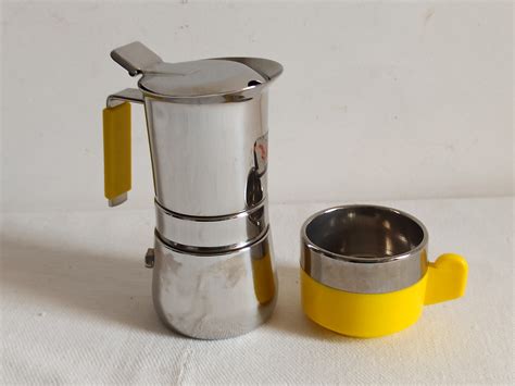 Vev Vigano Cute Italian Stovetop Moka Pot With Cup Designer Espresso