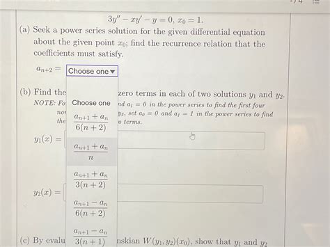 3y Xy Y 0 X0 1 A ﻿seek A Power Series Solution
