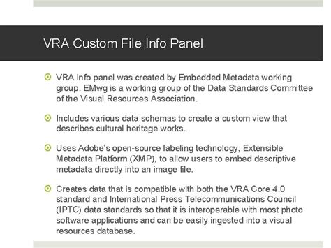 the role of embedded metadata in visual resources