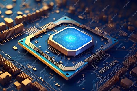 Premium Photo Ai Processor Chipset Concept Illustration On Blue Circuit Background Ai