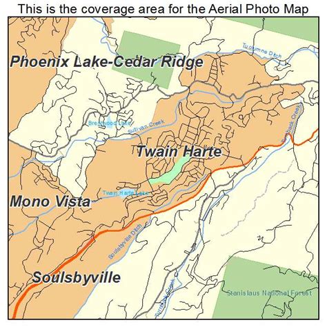 Aerial Photography Map Of Twain Harte Ca California