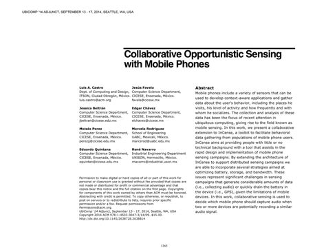 Pdf Collaborative Opportunistic Sensing With Mobile Phones