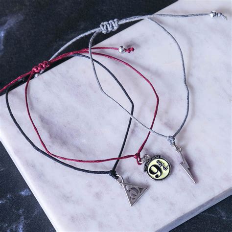 Harry Potter Bracelets With Pendant 3 Set Elbenwald