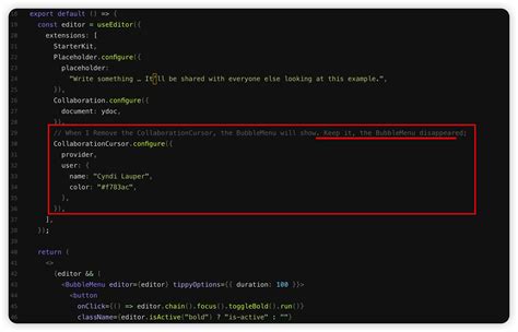 Bug BubbleMenu Is Disappeared When Use CollaborationCursor Issue Ueberdosis Tiptap