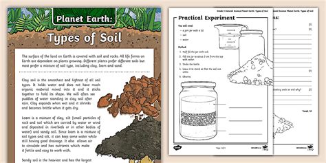 Planet Earth Types Of Soil Practical Activity And Activity Sheet