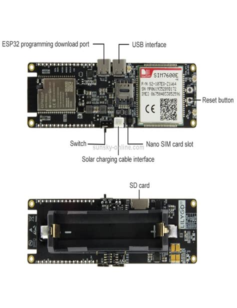 TTGO T SIM7600E H ESP32 WIFI Bluetooth 18560 Batería Módulo de carga