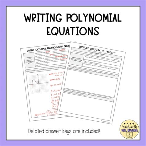 Writing Polynomial Equations Guided Notes Lesson For Algebra 2 Tpt