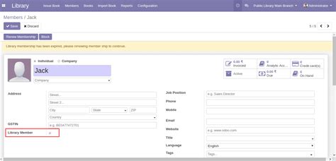 Library Management System Odoo App