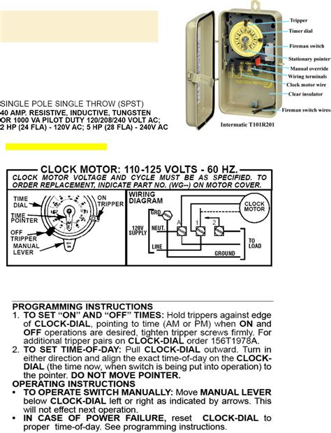 Intermatic T101 Timer Wiring Diagram Wiring Diagram