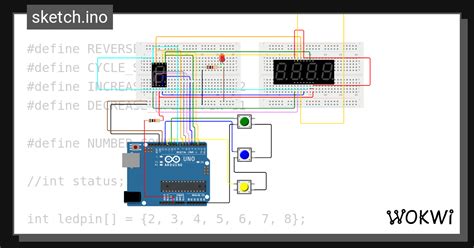 Led 7 Seg 4 Digit Button Copy Wokwi Esp32 Stm32 Arduino Simulator