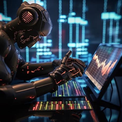 premium photo robot trader ai for automation trading on stock market 3d