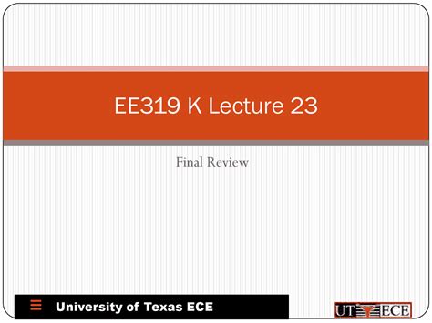 Ee319 K Lecture 23pdf Exams Microcontrollers Docsity