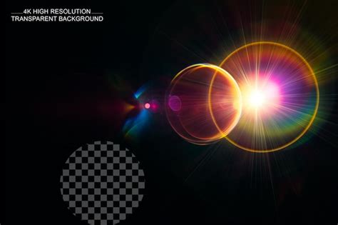 Premium Psd A Nice Lens Flare With Colorful Glowing Effect On A
