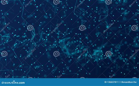 Abstract Digital Background With Cybernetic Particles Geometric Background With Triangular