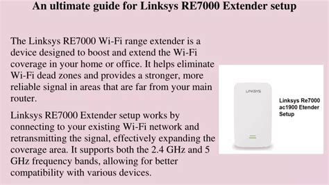 Ppt An Ultimate Guide For Linksys Re7000 Extender Setup Powerpoint Presentation Id 12182344