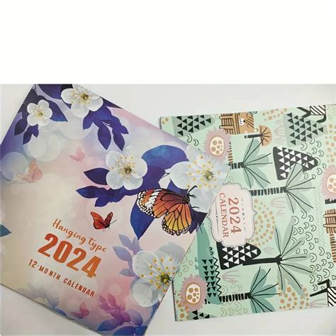 2024 연간 그림 벽걸이 대형 그리드 연대기 일정 계획 기념일 캘린더 더블 구리지 더블면 인쇄 어떤 글씨 Temu