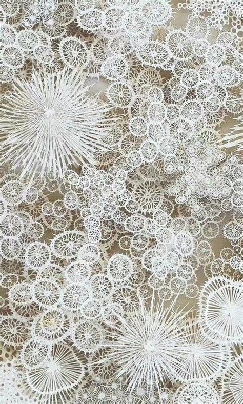 White Lace Texture On Brown Background