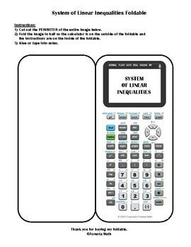 TI Graphing Calculator Foldable Graphing A System Of Linear Inequalities