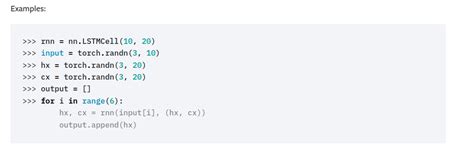 Lstmcell Example Pytorch Forums