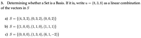 solved determining whether a set is a basis if it is
