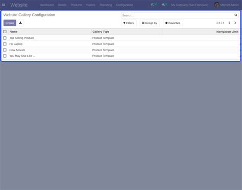 Odoo Website Product Gallery WebKul