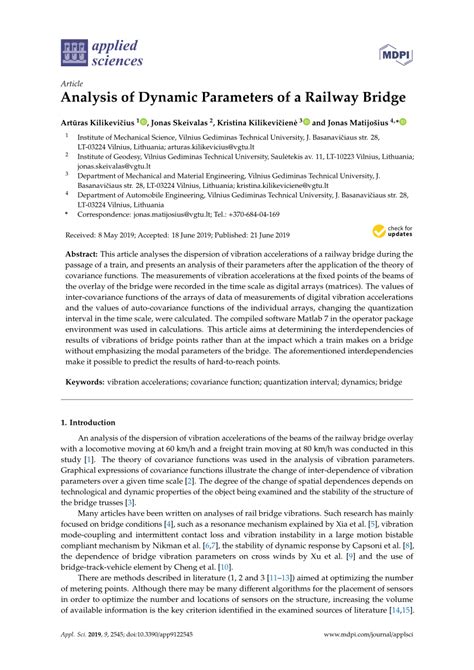 Pdf Analysis Of Dynamic Parameters Of A Railway Bridge