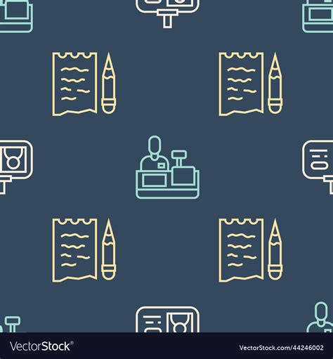 Set Line Identification Badge Shopping List Vector Image