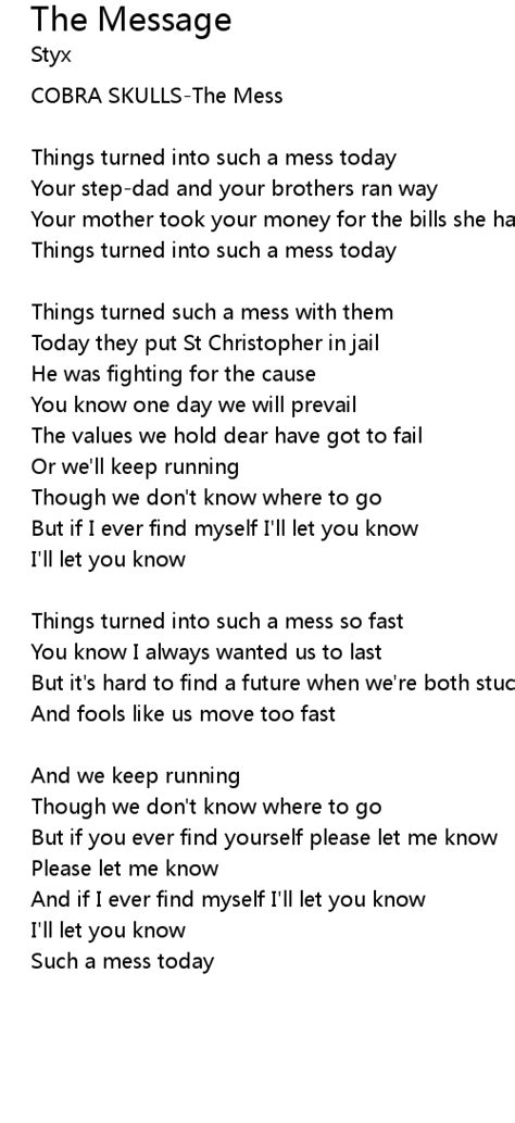 The Message Lyrics Follow Lyrics