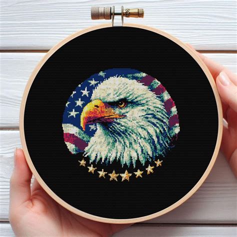 Majestic American Bald Eagle Cross Stitch Pattern Pdf Instant