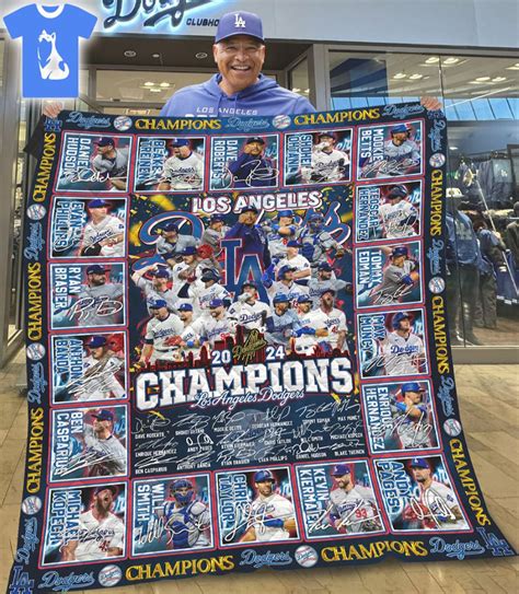 Los Angeles Dodgers Champions World Series 2024 Blanket Quilt Shibtee