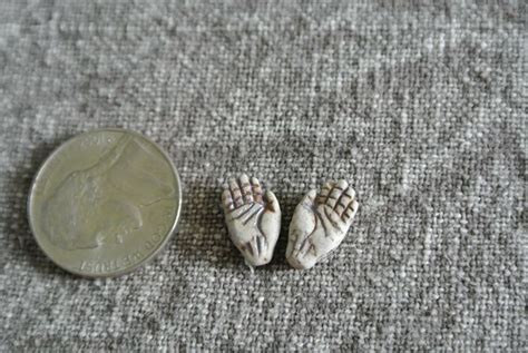 Teenie Tiny Ceramic Unglazed Hands