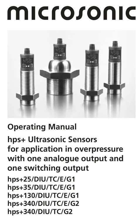 Microsonic Hps Plus Series Ultrasonic Level Sensors User Manual