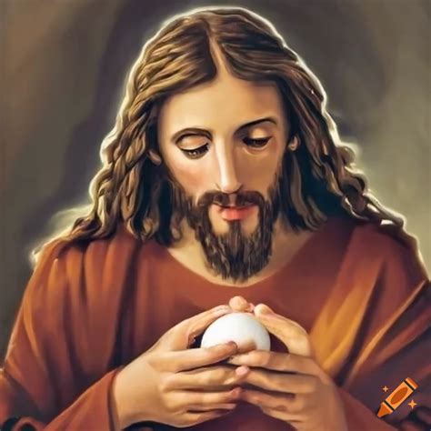 Symbolic Representation Of Jesus Christ And Egg
